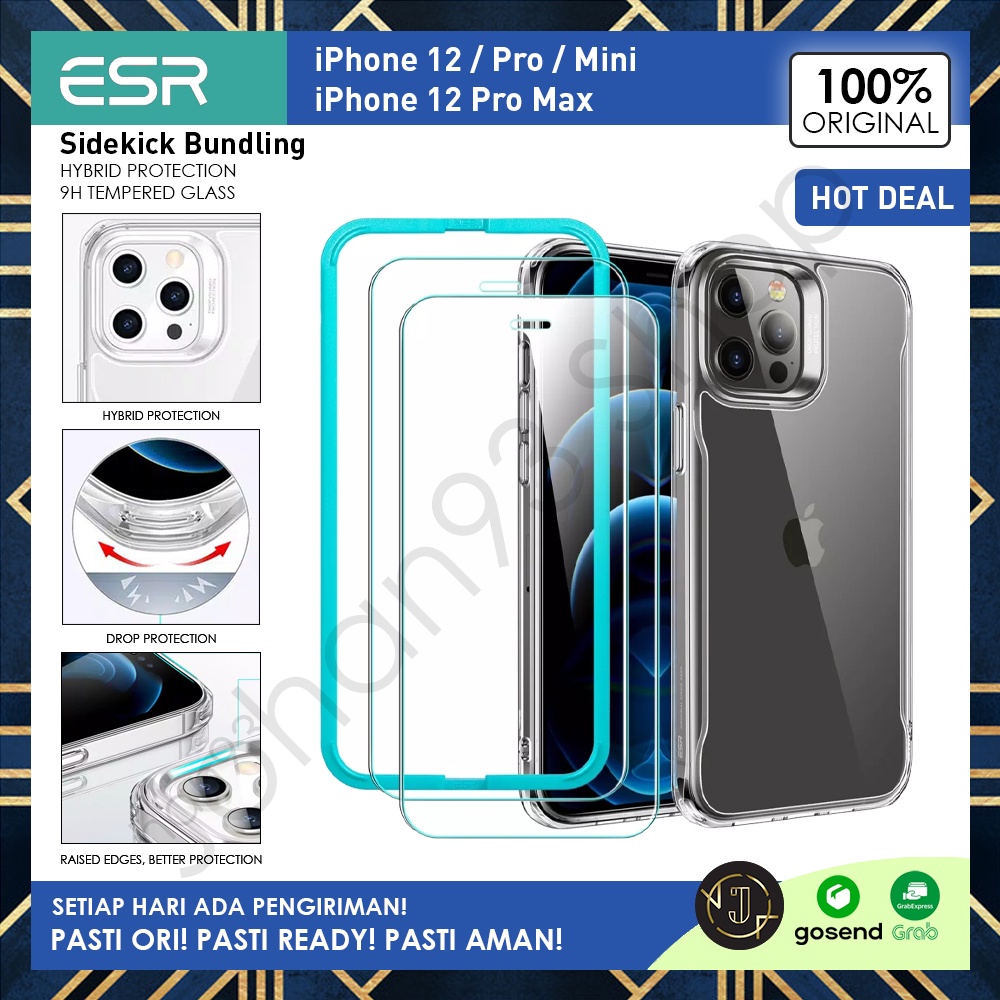 Jual ESR Case + Tempered Glass iPhone 12 Pro Max / Pro / Mini Sidekick ...