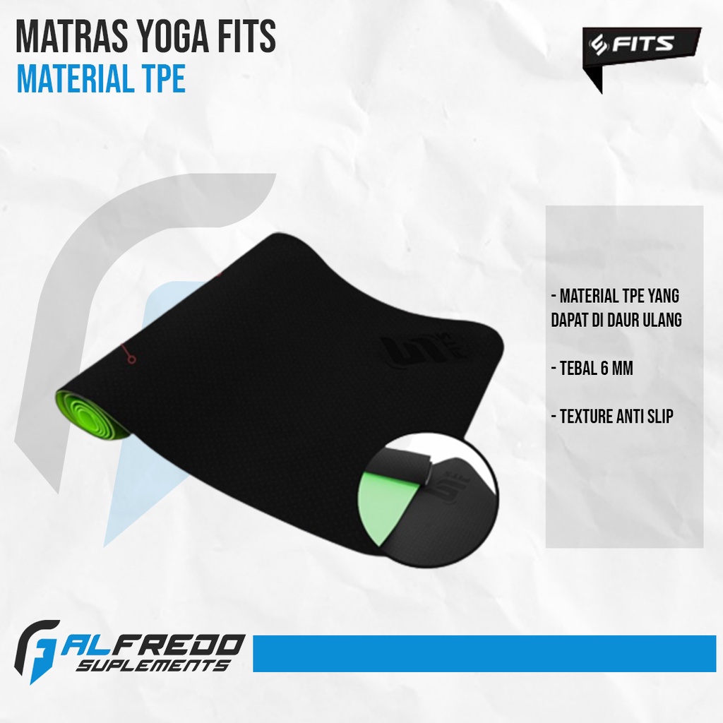 Jual Matras FITS Bahan 100% TPE Anti Slip Yoga Mat Tebal Ringan ...