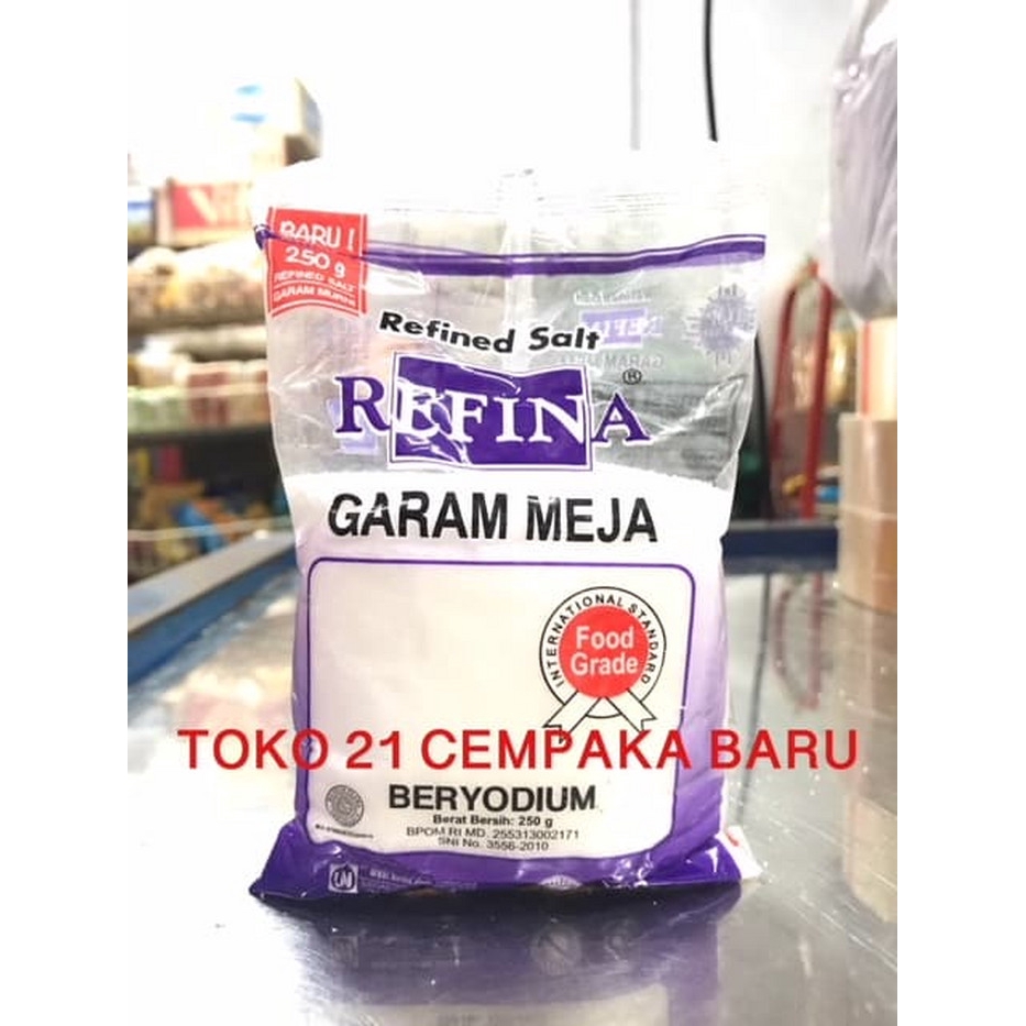 Jual Garam REFINA 250 gram | Garam Meja Salt Bersih Putih Halus ...