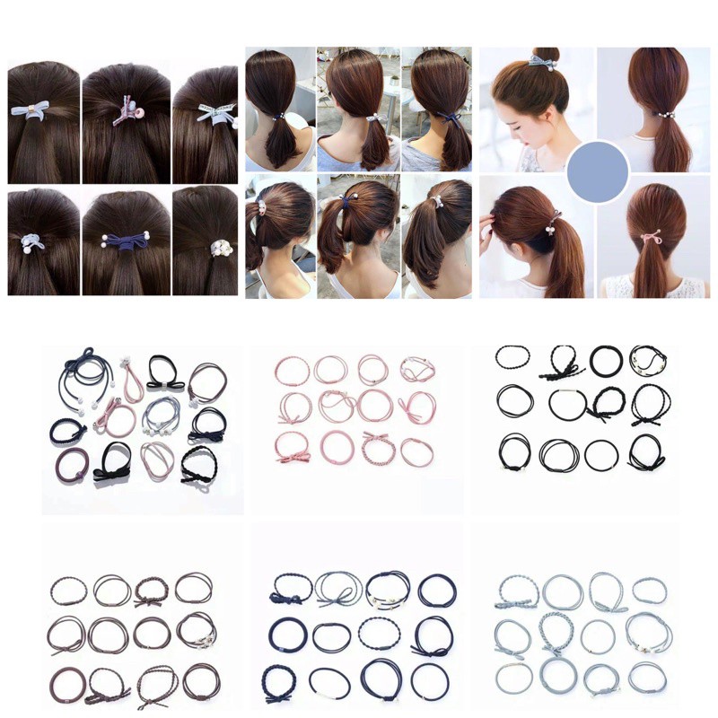 Jual IKAT RAMBUT KOREA / IKAT RAMBUT KOREA ISI 12pcs /KARET RAMBUT ...