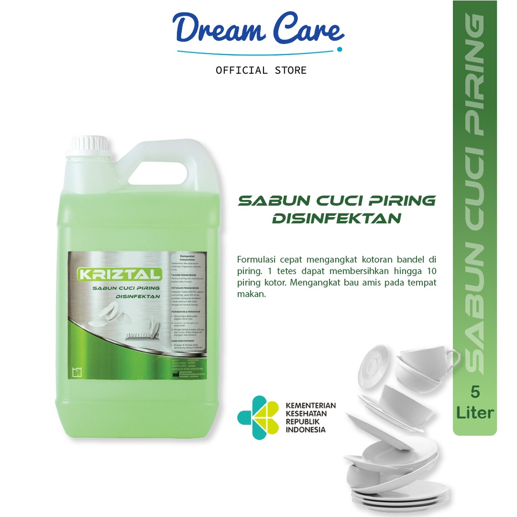 Jual Dream Care Kriztal Sabun Cuci Piring 5 Liter Antibacterial ...