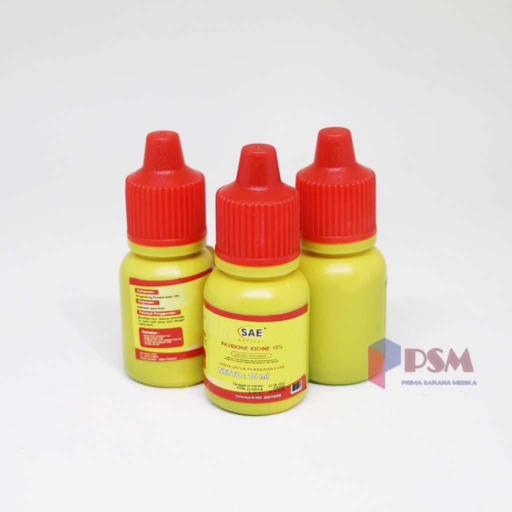 Jual SAE Medical Pavidone Iodine 10% 10ml Betadine Obat Merah P3k ...