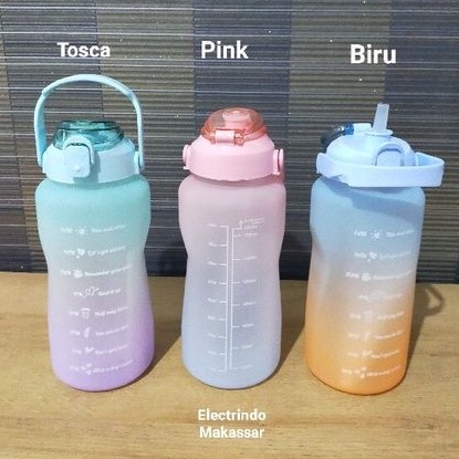 Jual Botol Air Minum Gradasi Motivasi 2 Liter Botol Viral Penanda Waktu ...