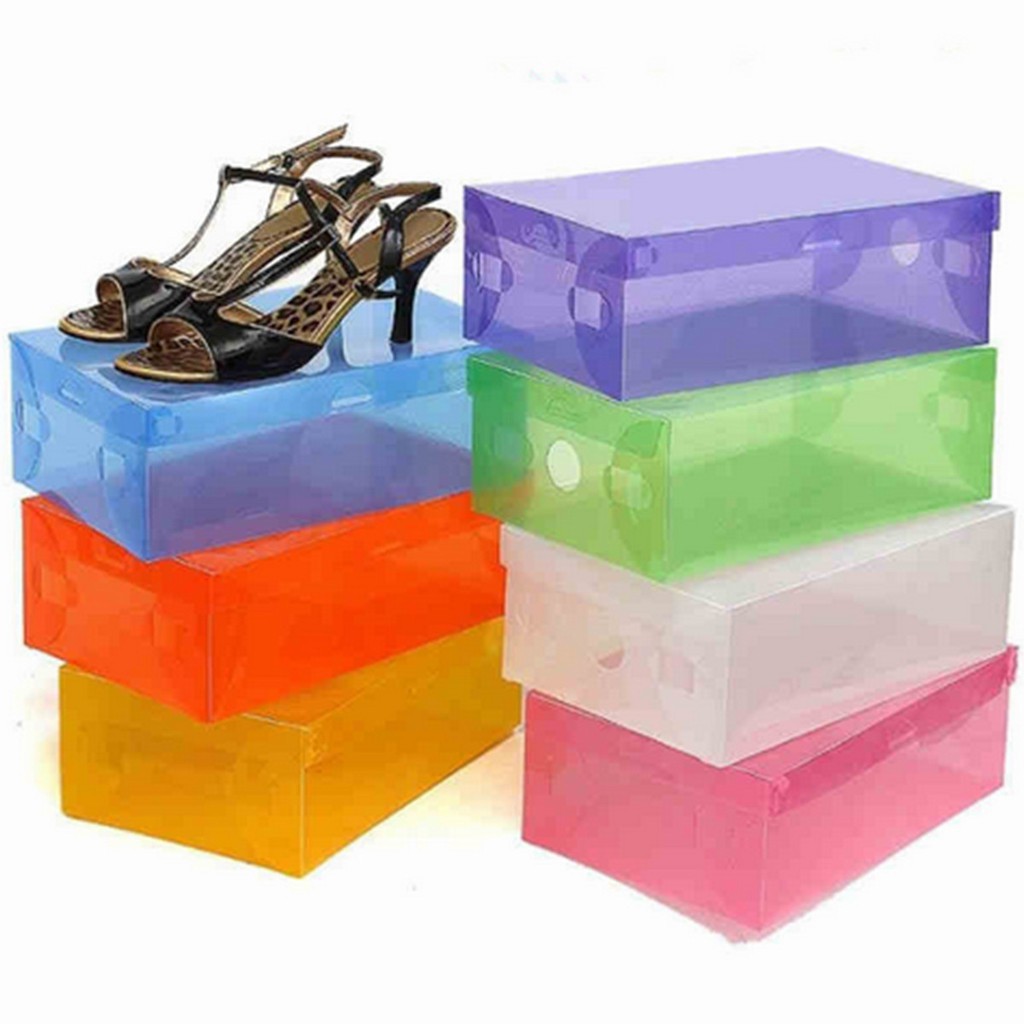 Jual edvira- Shoes Box Kotak Sepatu Transparan Warna Warni Shoes Box ...