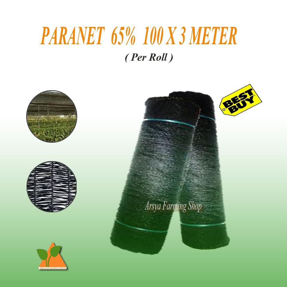 Jual Paranet 65% Ukuran Lebar 3 Meter Panjang 100 Meter ( 1 Roll ...