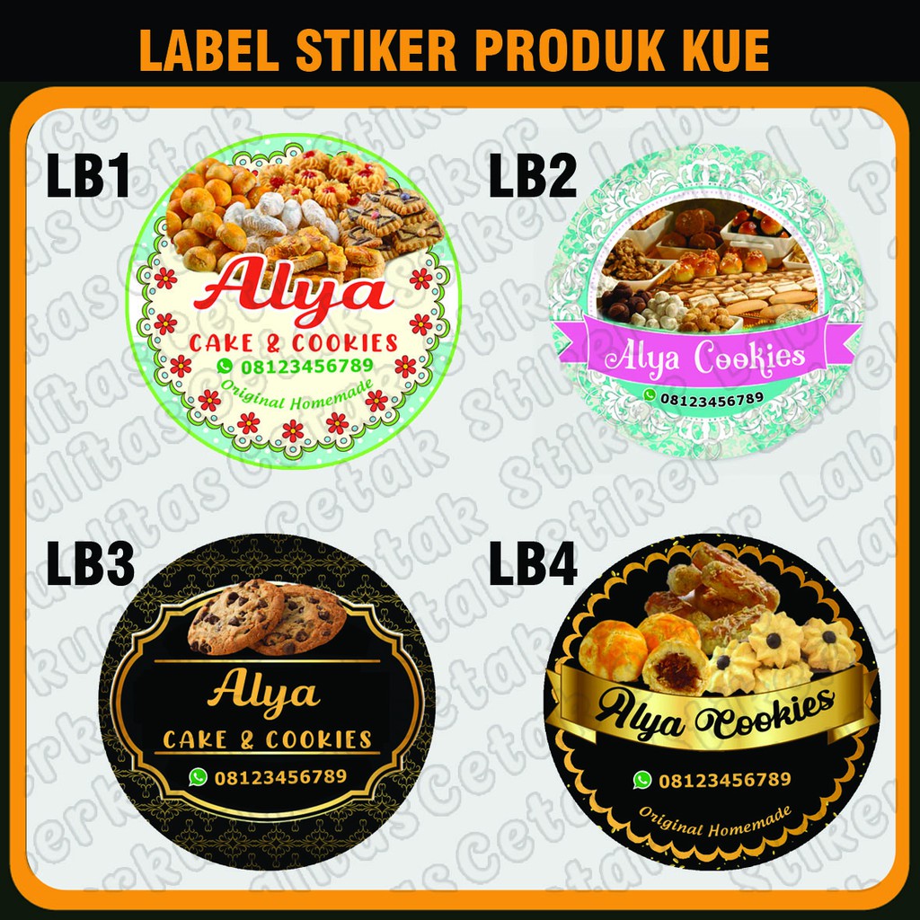 Jual Cetak Label Stiker Bulat untuk Toples Kue dan Cookeis dan Kemasan ...