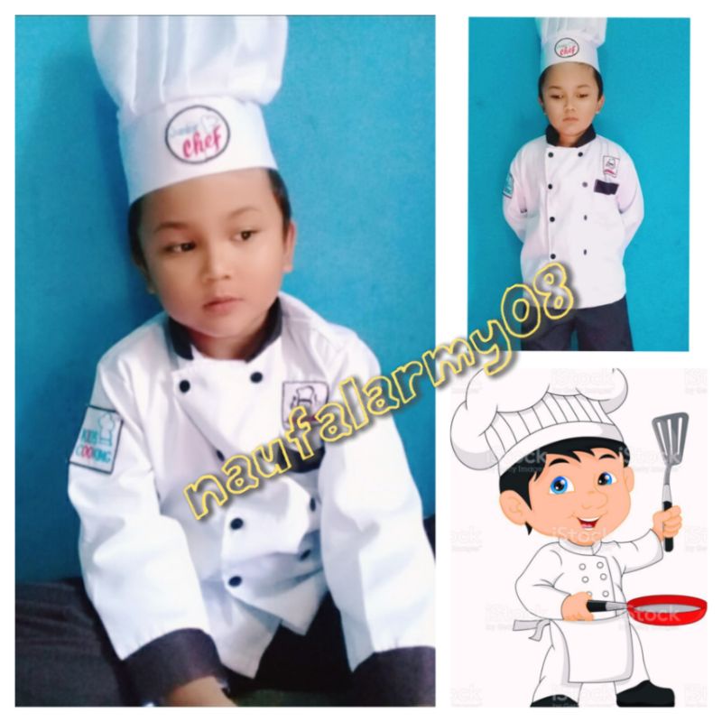 Jual koki cilik chef anak seragam profesi anak kostum | Shopee Indonesia