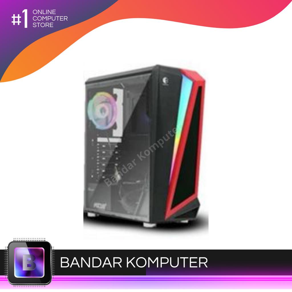 Jual Cube Gaming ARQUUS ATX Front Rainbow LED Side Psu Cover 12 CM RGB ...