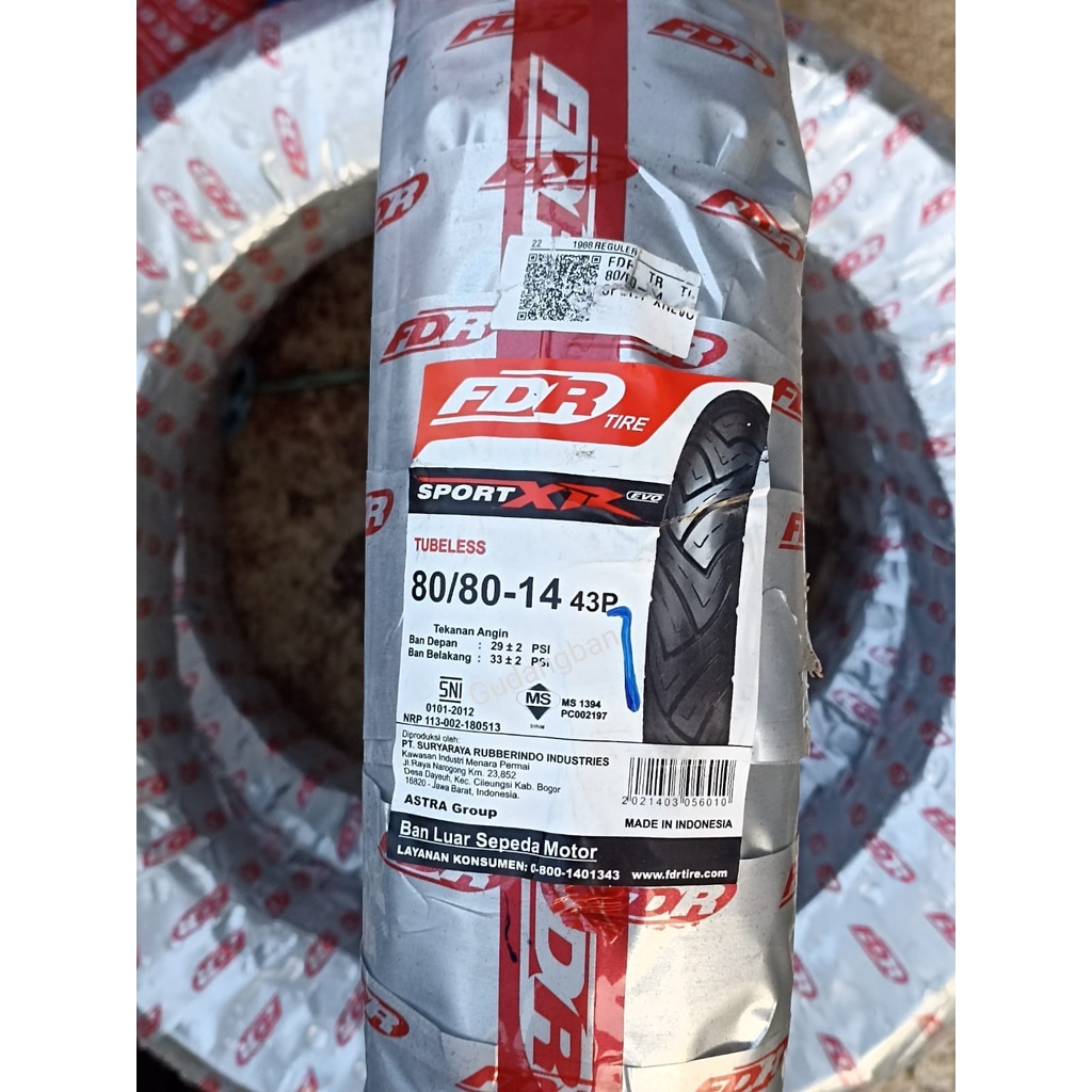 Jual Ban FDR 80 / 80 - 14 Sport XR EVO TL Standart Matic Beat Vario Mio ...