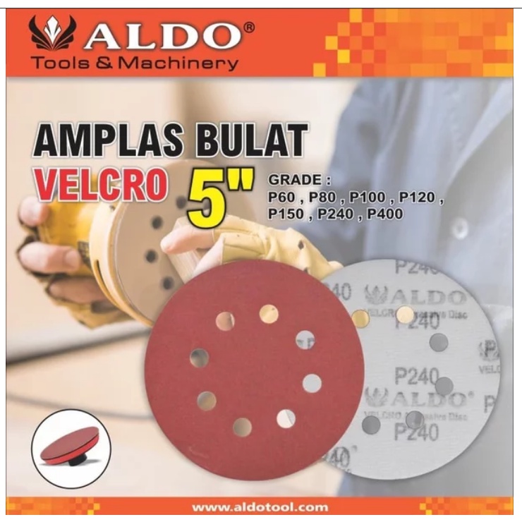 Jual ALDO AMPLAS bulat velcro 5 inch GRIT 1000 lubang hamplas | Shopee ...