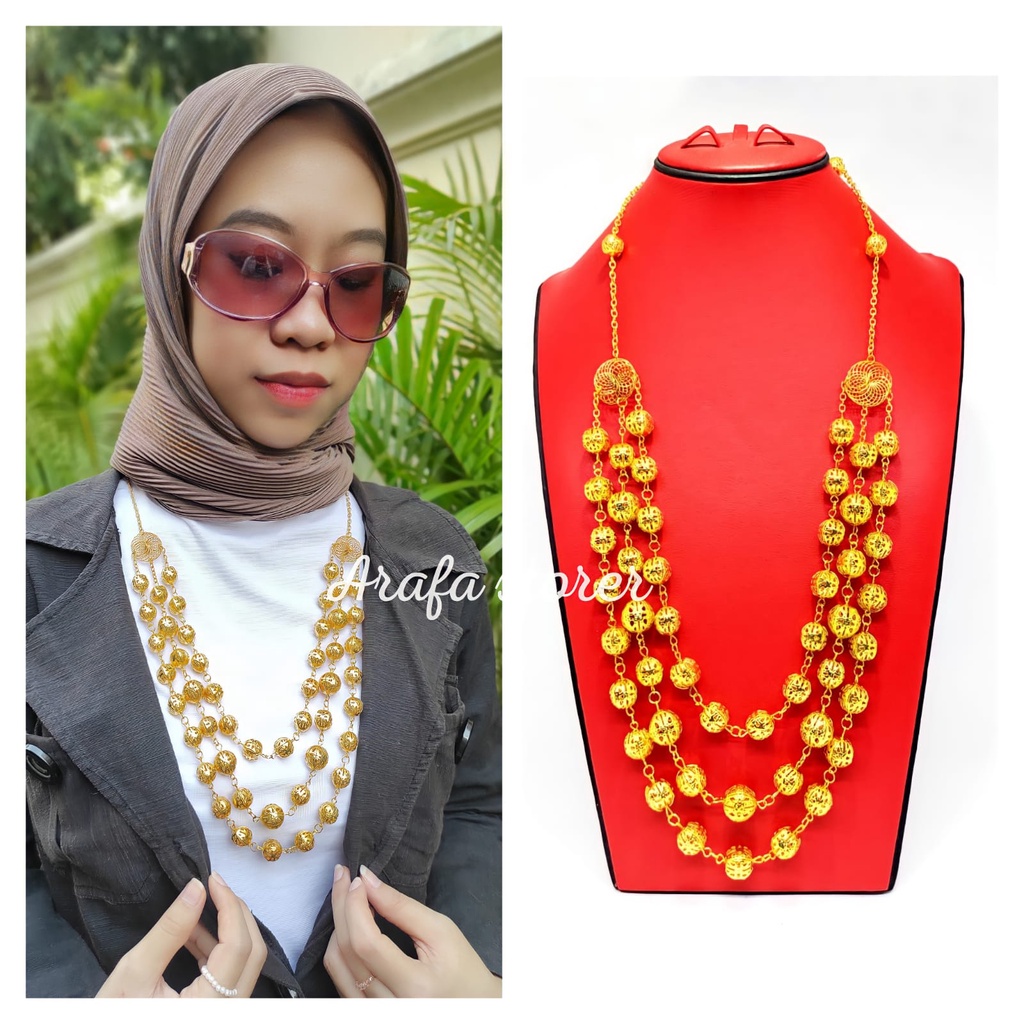 Jual Kalung Dubai India - Panjang Lapis Emas 24K - Kalung Pesta warna ...