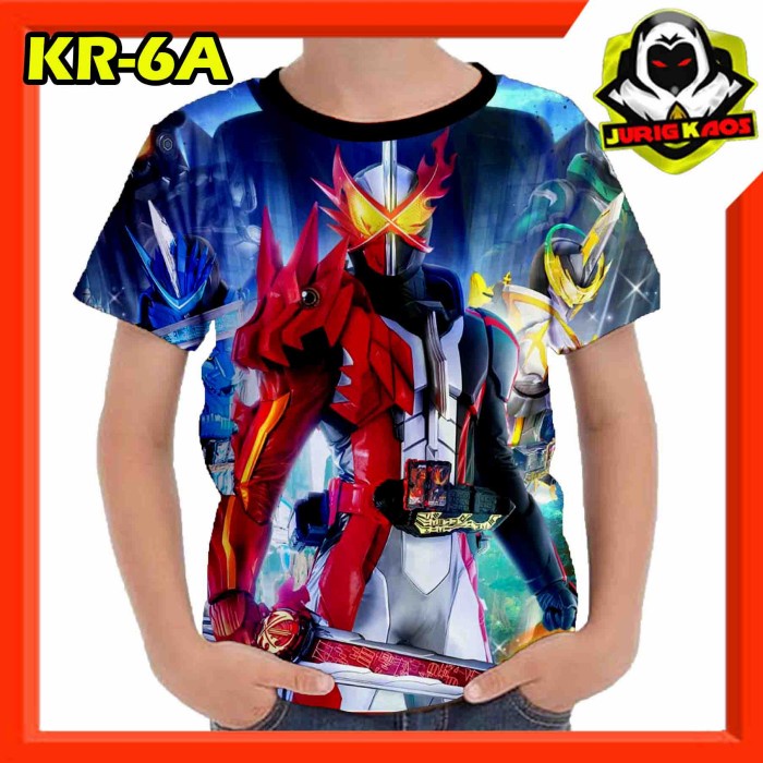 Jual Kaos Kamen rider Saber Kaos 3D Kartun anak Animasi Baju anak ...