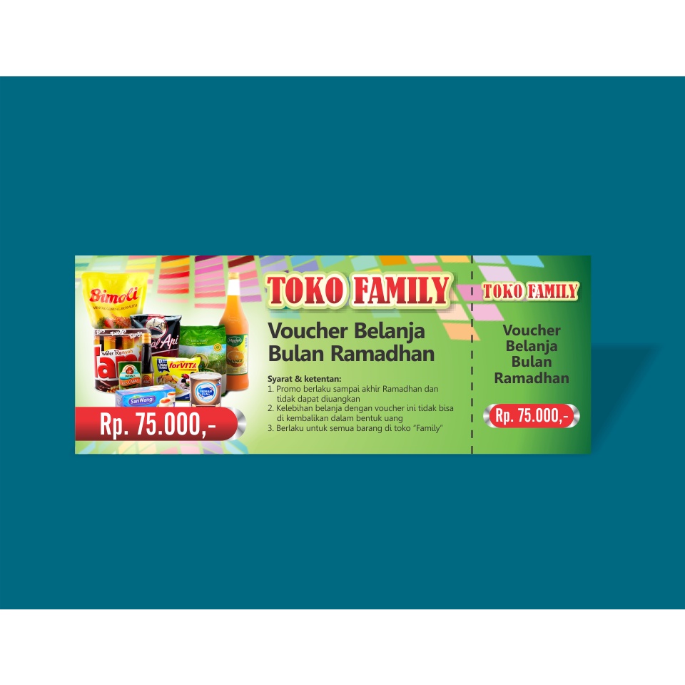 Jual Cetak Kupon Usaha Promosi ukuran 20x5cm Custom Desain harga 100pcs ...