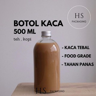 Jual BOTOL KOPI SUSU KACA / GLASS BOTTLE 500 ml / botol kopi / botol ...