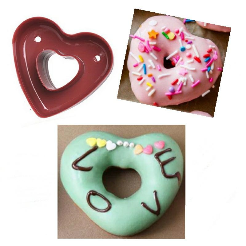 Jual Donut Cutter Plastic Heart Love Cetakan Plastik Pemotong Adonan ...