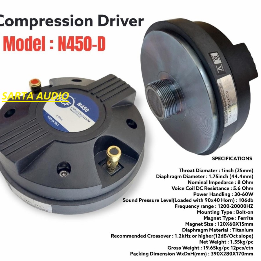 Jual driver 44.4 horn tweeter RCF N450-D drat | Shopee Indonesia