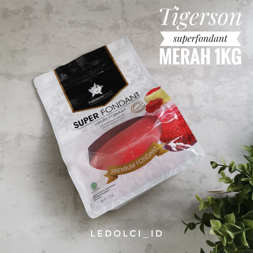 Jual TIGERSON SUPER FONDANT MERAH DAN HITAM KEMASAN ASLI 1 KG | Shopee ...