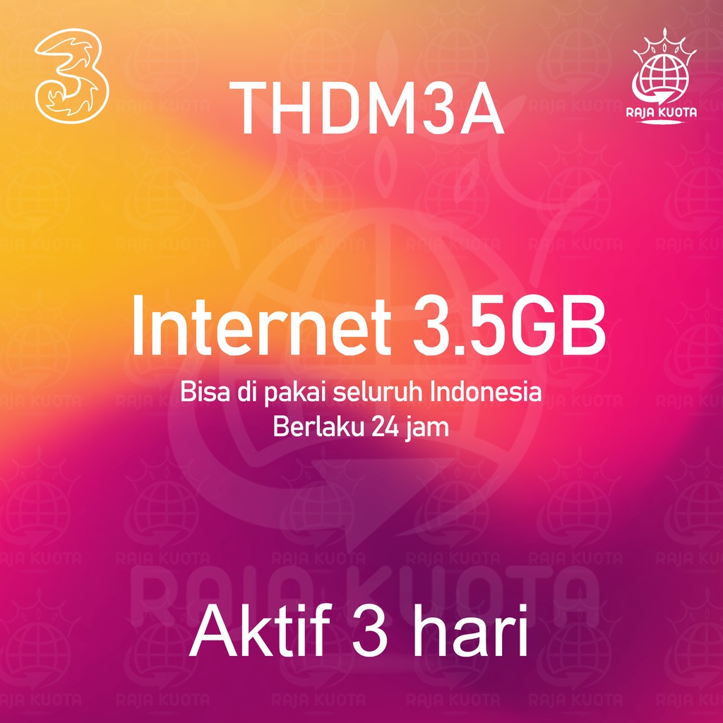 Jual Isi Ulang Paket Inject Kuota Tri Three AON Happy Pure 1.5GB 2GB 3GB 6GB 8GB 10GB 16GB ...