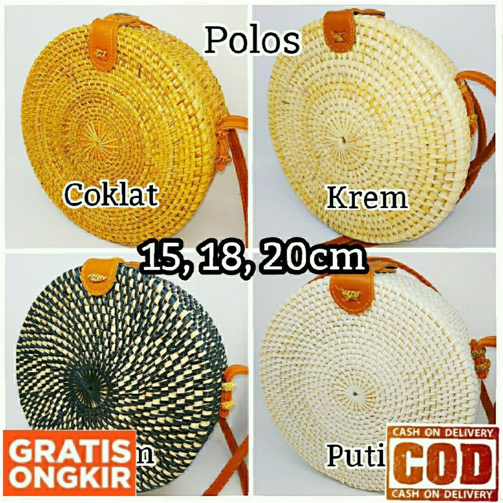 Jual [SALE] Tas Rotan Bulat Original 20,18,15cm | Shopee Indonesia