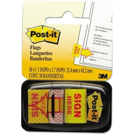 Jual Sign Here Tanda Tangan 3M / Penanda Tandatangan Signhere Post It ...