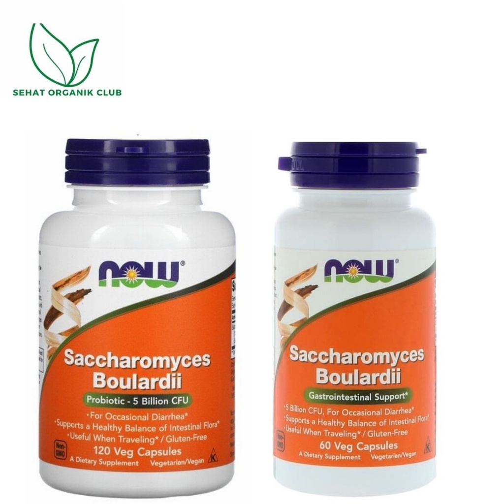 Jual Now Foods Saccharomyces Boulardii Probiotic 60 Caps ; Now Foods ...