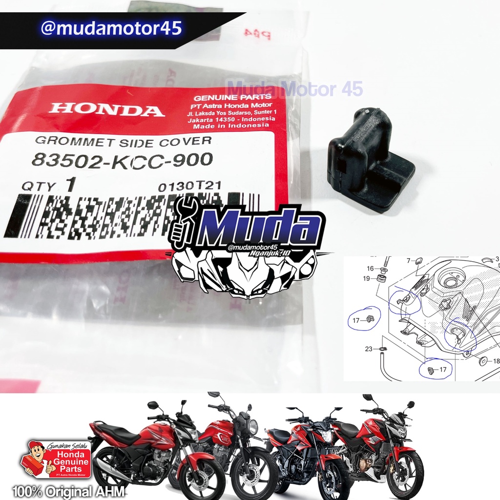 Jual KARET COVER TANGKI DEPAN NEW CB150R CB 150 VERZA K15M K15G 83502-KCC-900 RUBBER HITAM KECIL ...
