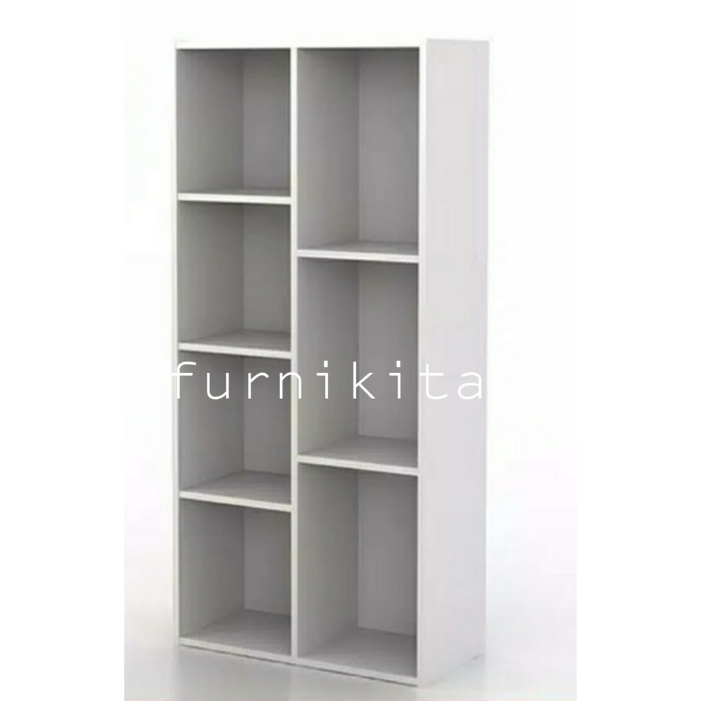 Jual RAK BUKU SERBAGUNA SUSUN 7 FULL PUTIH / LEMARI BUKU / LEMARI ...