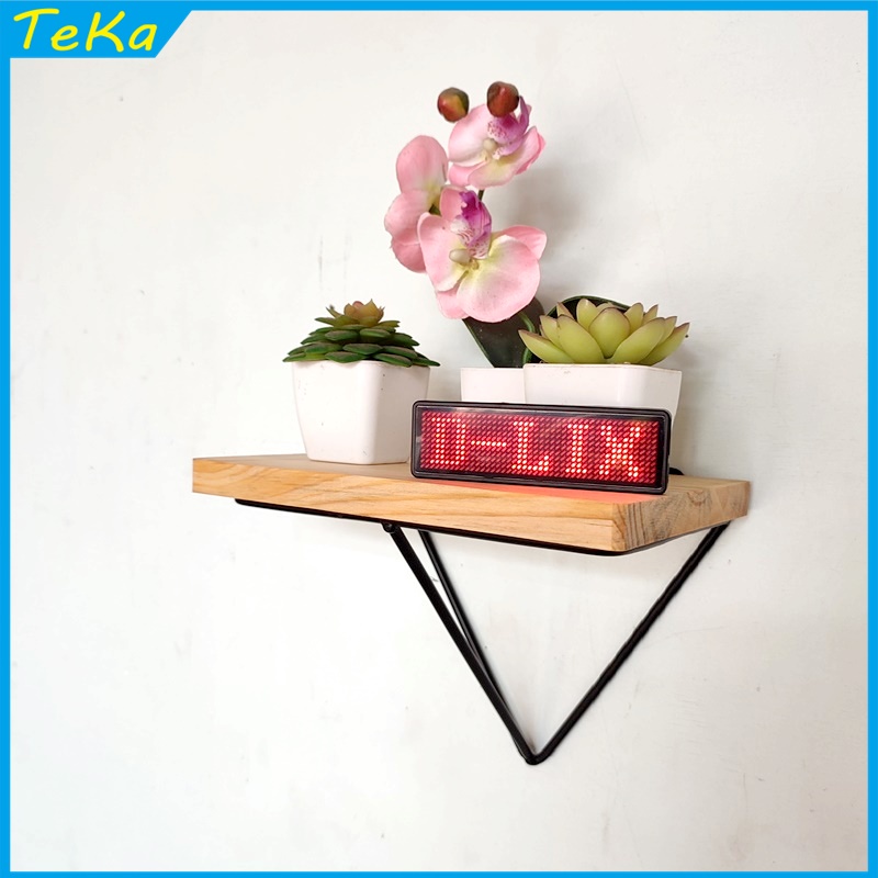 Jual Rak dinding tempel minimalis industrial / ambalan kayu dan besi ...