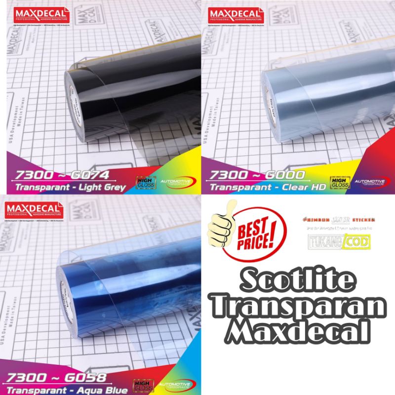 Jual Sticker scotlite transparan clear skotlet motor transparan scotlet bening merk maxdecal ...