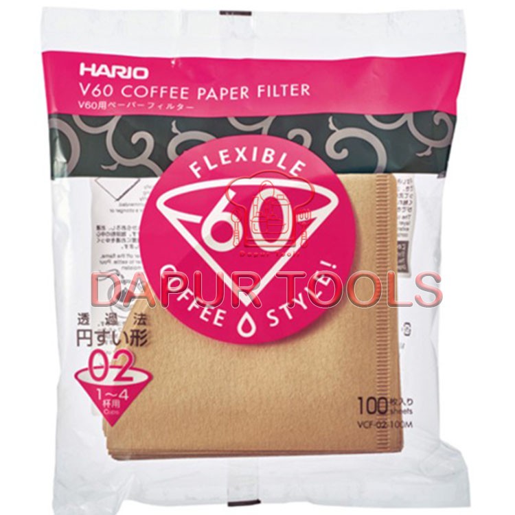 Jual Hario Paper Filter V02 100 Sheets VCF-02-100M Coffee Filter Hario ...