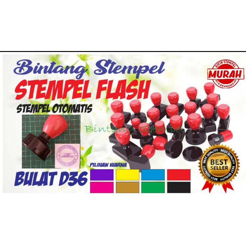 Jual Stempel bulat /Stempel flash / otomatis D36 | Shopee Indonesia