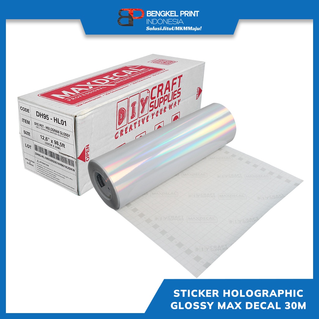 Jual Sticker Holographic Glossy Max Decal 30m | Shopee Indonesia