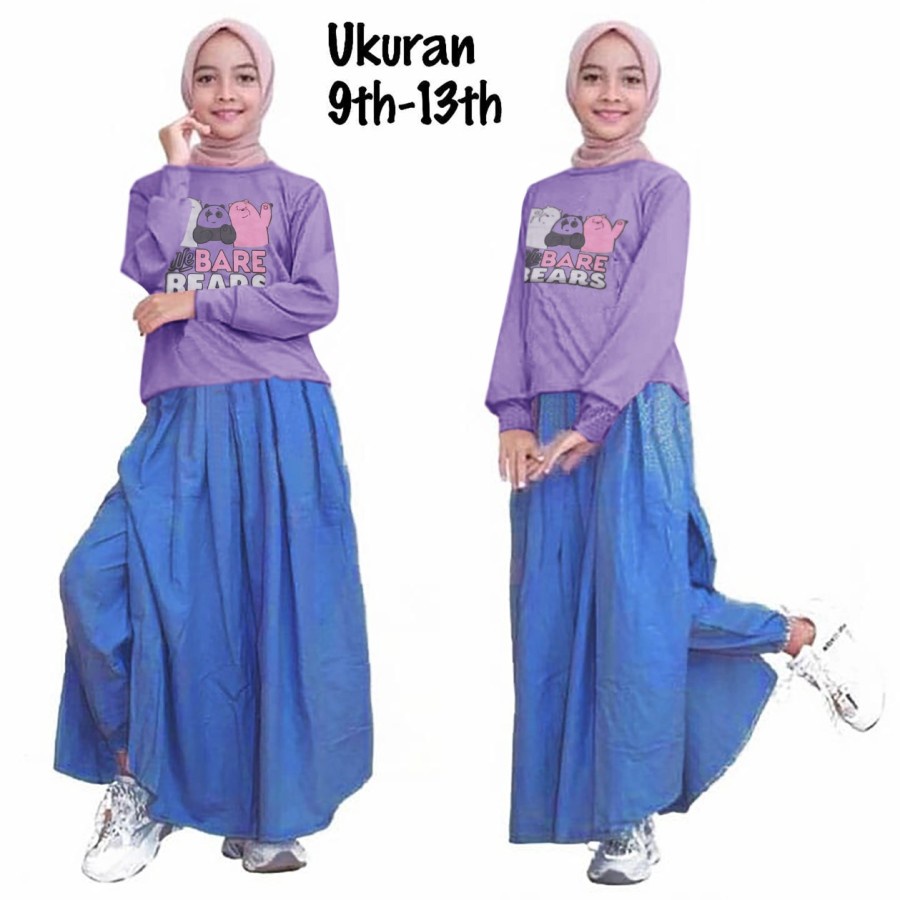 Jual Baju Setelan Anak Remaja Perempuan Muslim Adem Model Kekinian ...
