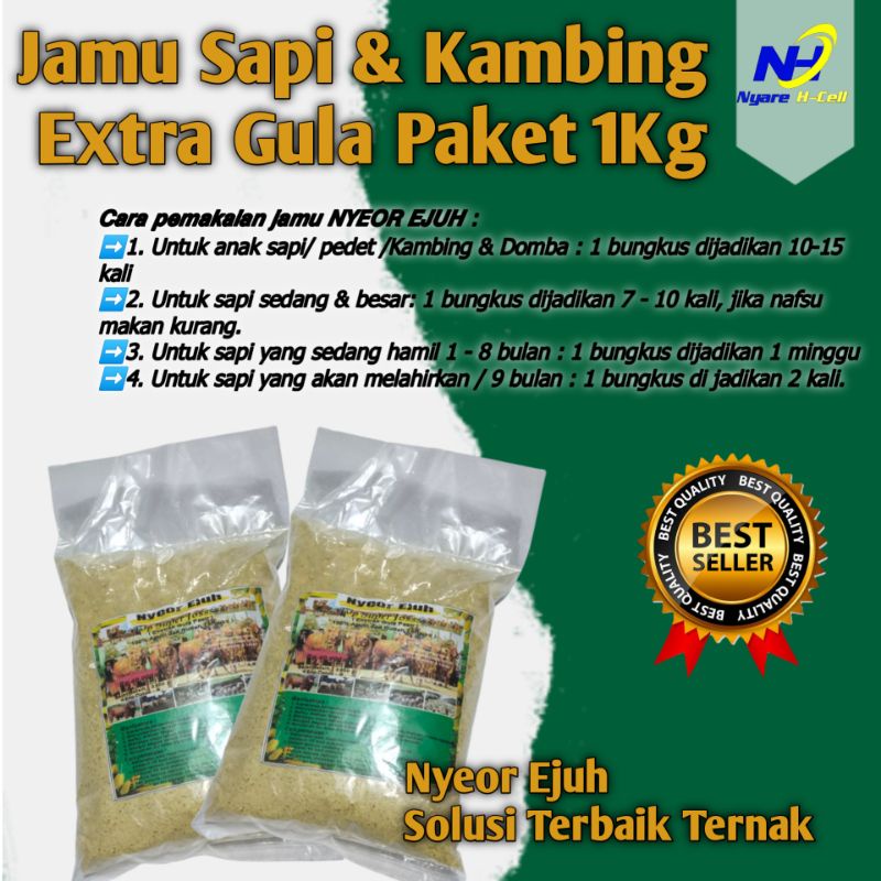 Jual PAKET 1 KG JAMU SAPI NYEOR EJUH EXTRA GULA PENGGEMUK SAPI JAMU ...