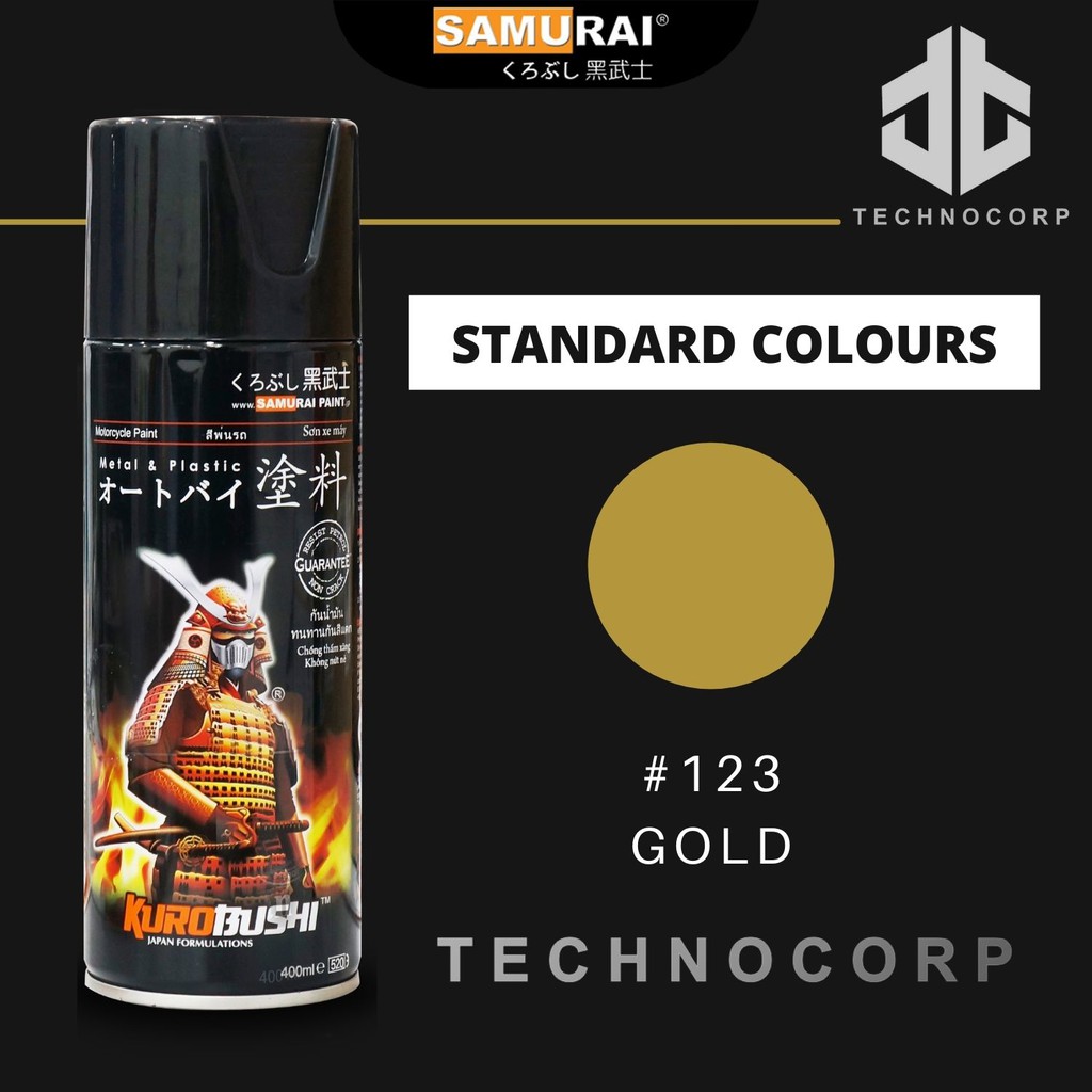 Jual Cat Semprot SAMURAI PAINT 123 GOLD / EMAS POLOS | Shopee Indonesia