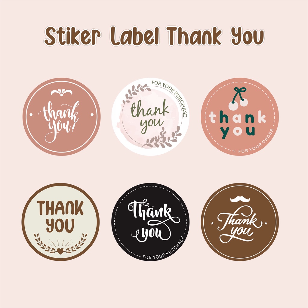 Jual Sticker Label Thank You - Stiker Bulat Ucapan Terimakasih - Segel ...