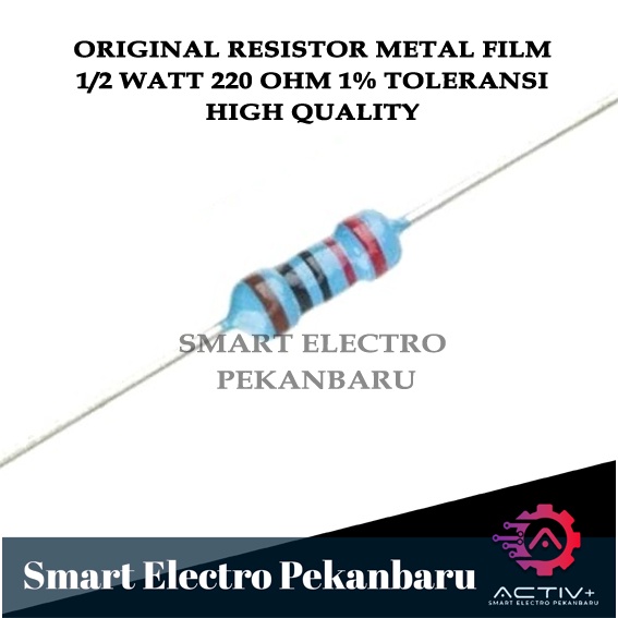 Jual ORIGINAL RESISTOR METAL FILM 220 OHM 1/2 watt 1 % Taiwan - R 220ohm 1/2watt 1% METAL FILM ...