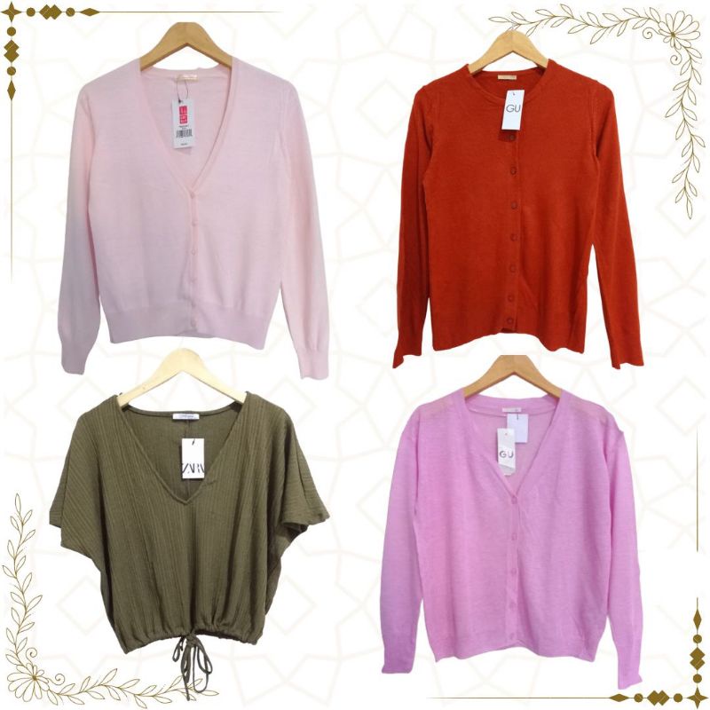 Jual (COD) RAJUT BARU BRANDED - CARDIGAN CARDI OUTER - UNIQLO GU GAP ZARA H&M | Shopee Indonesia