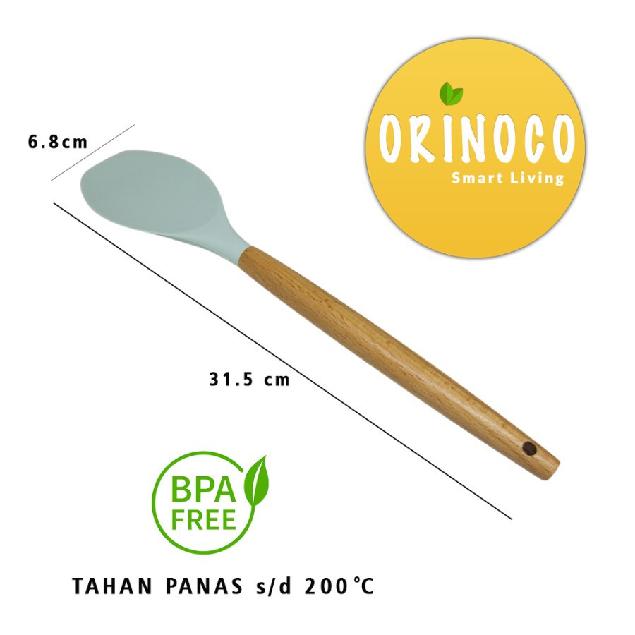 Jual Alat Masak Silicone OR-203D Tosca Solid Spoon - Spatula Tahan ...