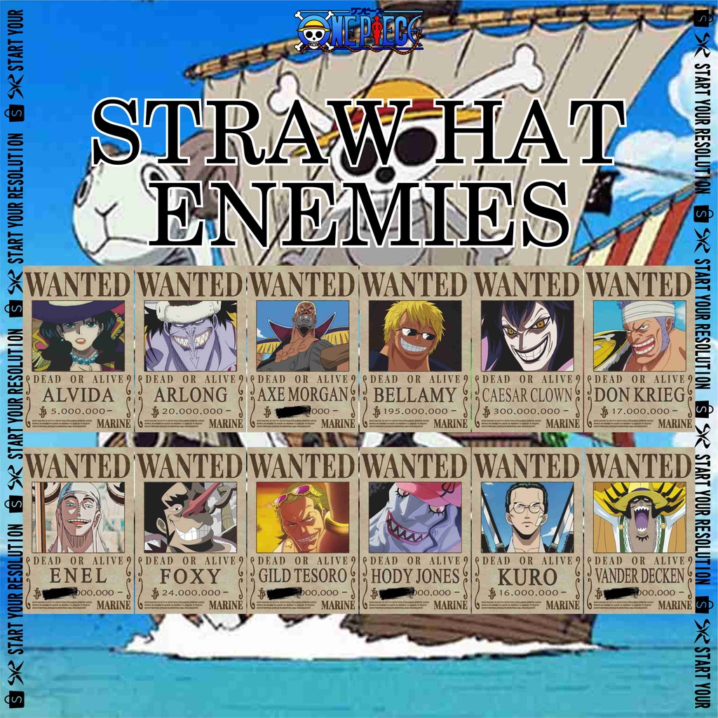 Jual Poster Anime & Manga Wanted One Piece Bounty Straw Hat Enemy ...