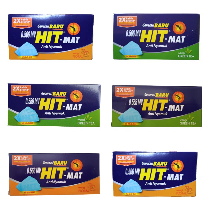 Jual RF HIT Mat 18+6 18+9 48+6 Floral Greentea Green tea Anti Nyamuk ...