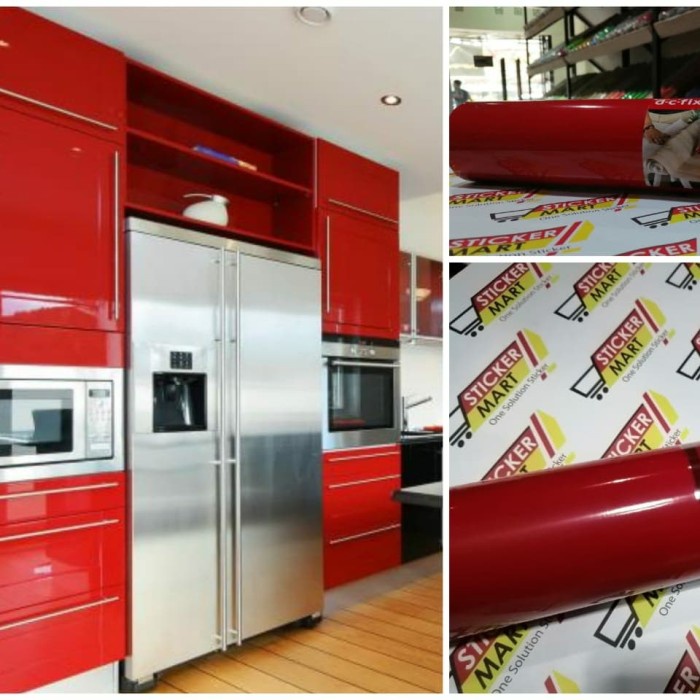 Jual STICKER VINYL UTK MEJA LEMARI FURNITURE WARNA MERAH GLOSSY ...