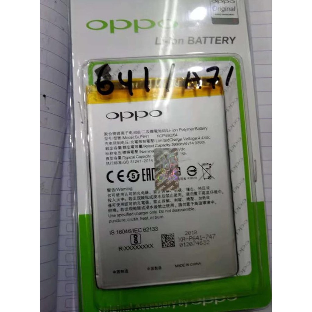 Jual BATERAI BATTERY BATRE ORI 99% OPPO BLP-641 A71 | Shopee Indonesia