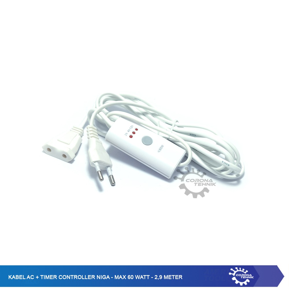 Jual Kabel AC + Timer Controller NIGA - Max 60 Watt - 2,9 Meter ...