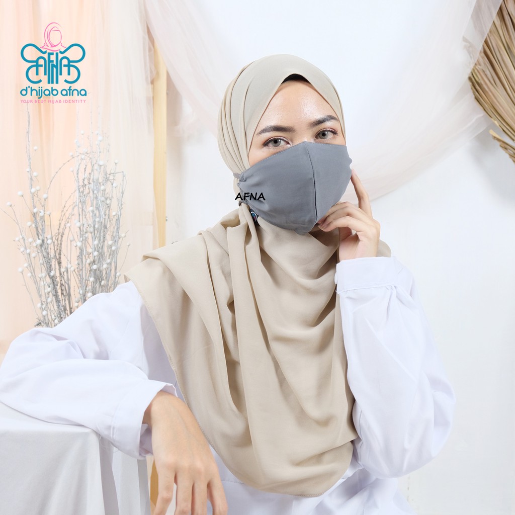 Jual Afna Masker Kain - Masker Hijab Tali Kain Non Medis 2 lapis dengan ...