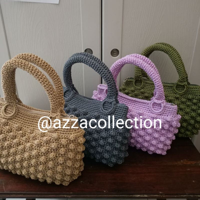 Jual Tas rajut mini/tas tangan bubble/tas boba/tas rajut boba/ | Shopee ...