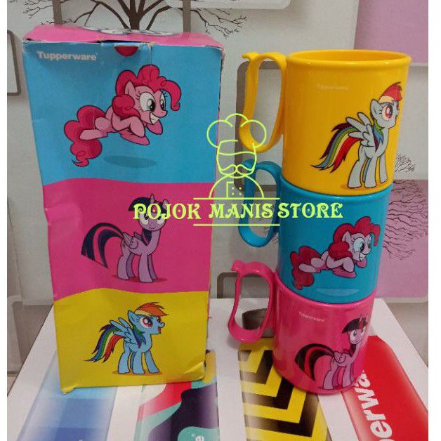 Jual Cangkir anak micro mug pony 350 ml tupperware set ( 3 pcs ...