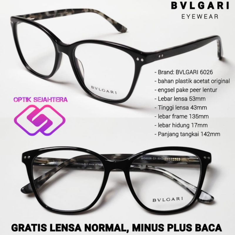 Jual frame kacamata wanita bulgari bvlgari frame smart casual grade ...