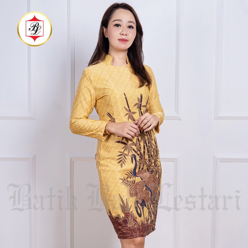 Jual Dress Batik Bali Lestari Batik Wanita Dobby Sarimbit Kuning - 295 ...