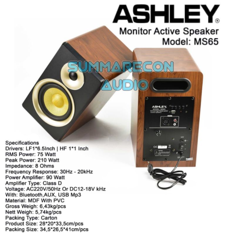 Jual SPEAKER ASHLEY MONITOR MS 65 ORIGINAL 1 PCS | Shopee Indonesia